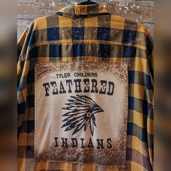 Hand Crafted | Tops | Tyler Childres Feathered Indian Upcycled Dip Dyed ...